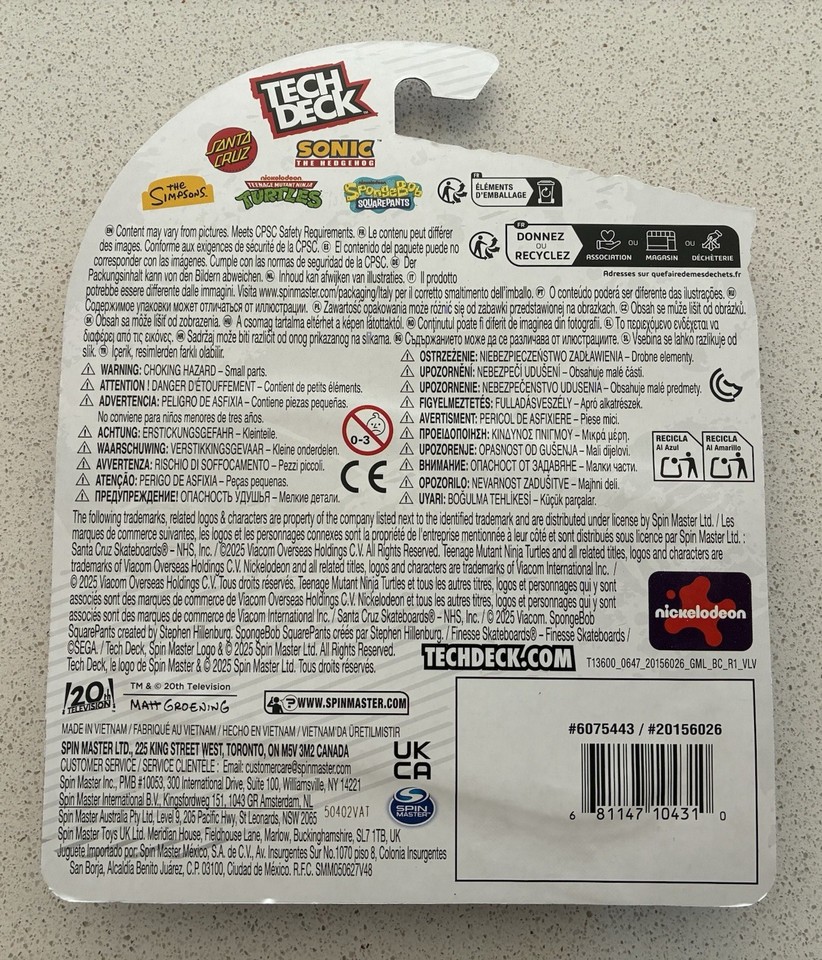 TECH DECK SANTA CRUZ x THE SIMPSONS - HOMER SIMPSON CRUISER FINGER ...