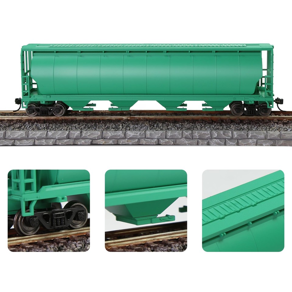 Evemodel Trains HO Scale 1:87 Cylindrical Covered Grain Hopper Car ...