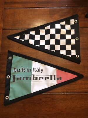 Built In Italy Lambretta Scooter Pennant Flag | eBay UK