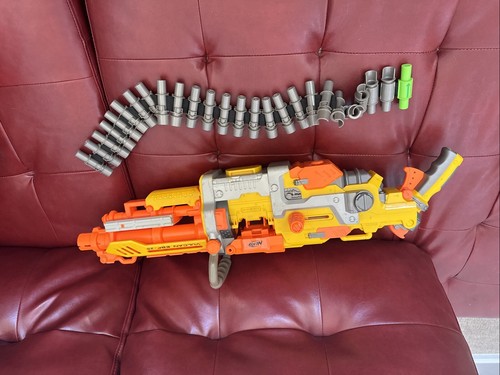 NERF Vulcan EBF-25 Blaster N-Strike Dart Machine Gun w/Ammo belt Tested ...