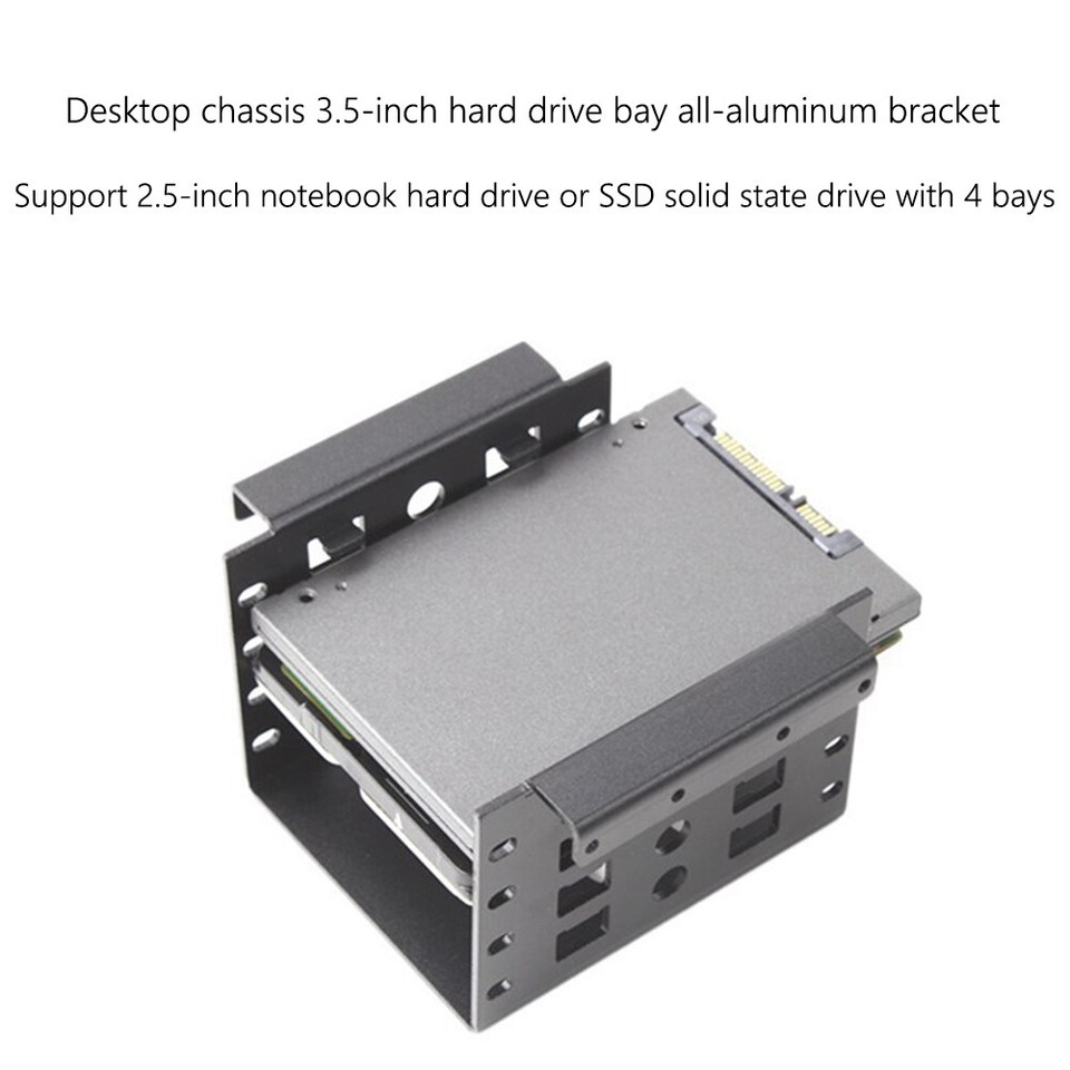 4 Bay 2.5 inch to 3.5 inch SSD Hard Drive Caddy Internal Mounting Tray ...