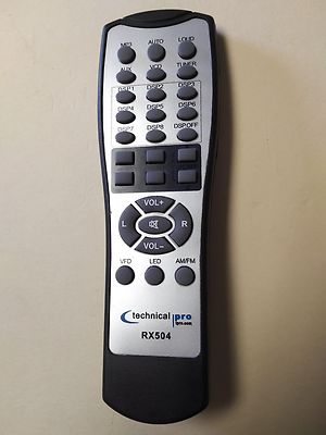 Original Technical Pro REMOTE CONTROL for RX503 RX504 RX505BT and ...