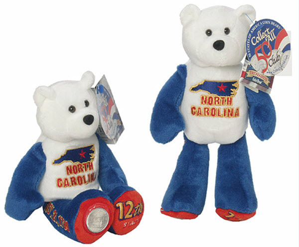 COIN BEARS 2001 Collectible #11 - #15 Plush State Quarter Bears ...
