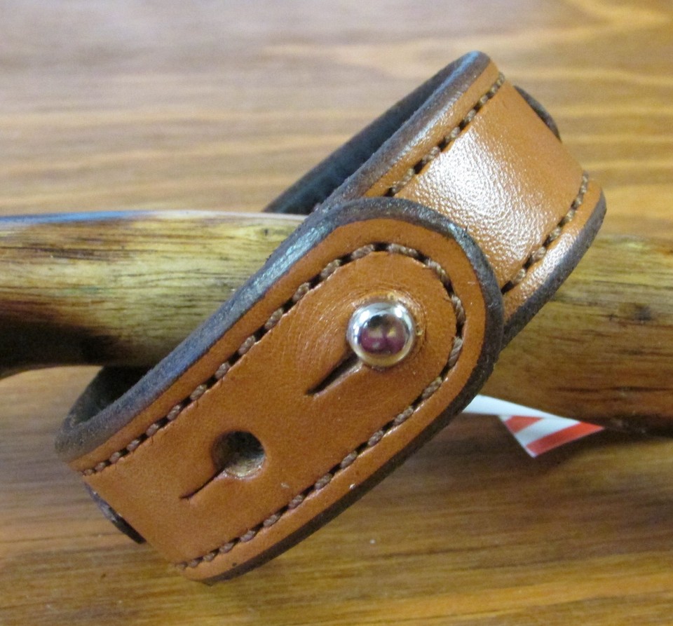 Equestrian Leather Snaffle Bit Bracelet Cuff 9" USA Amish Made | eBay