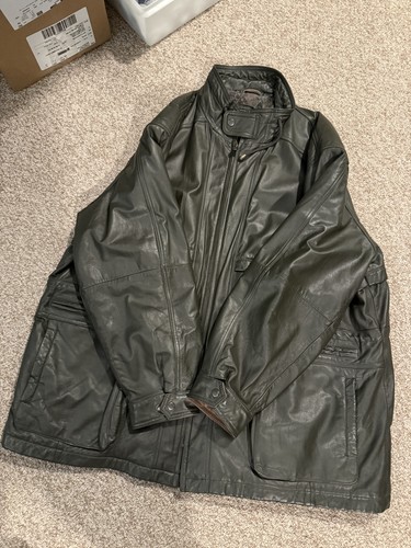 Vintage Members Only Jacket Mens 3XL Black Leather Full Zip Winter Coat ...