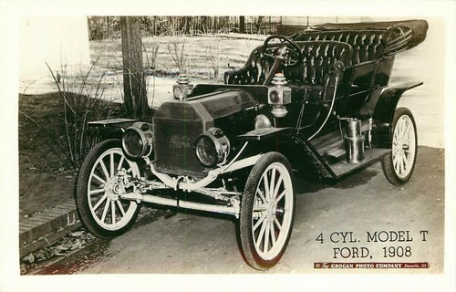 RPPC Postcard Ford Model T 4 Cylinder Chesterfield Leather Interior ...