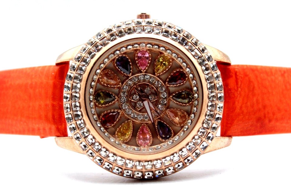 Vice Versa Bling Women's Silicon Band Watch Designer Swarovski Crystals ...