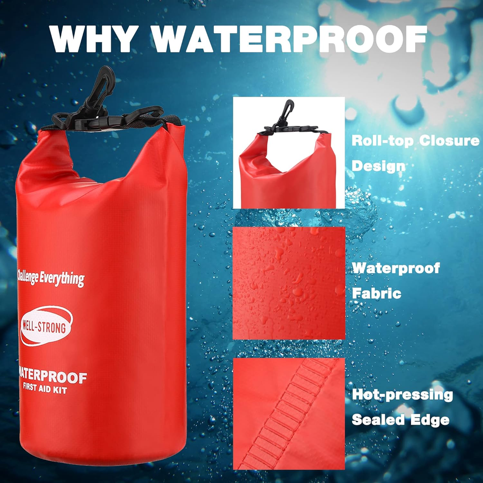 Dual Waterproof First Aid Kit Boat Emergency Kit with Buckles for ...