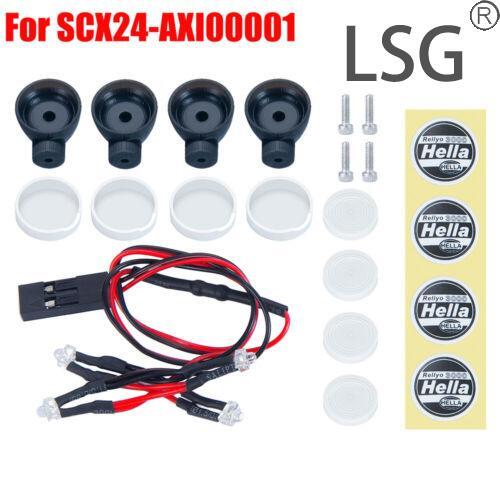 4 LED Lights Kit Round Roof Headlights Spotlight for RC 1/24 SCX24 ...