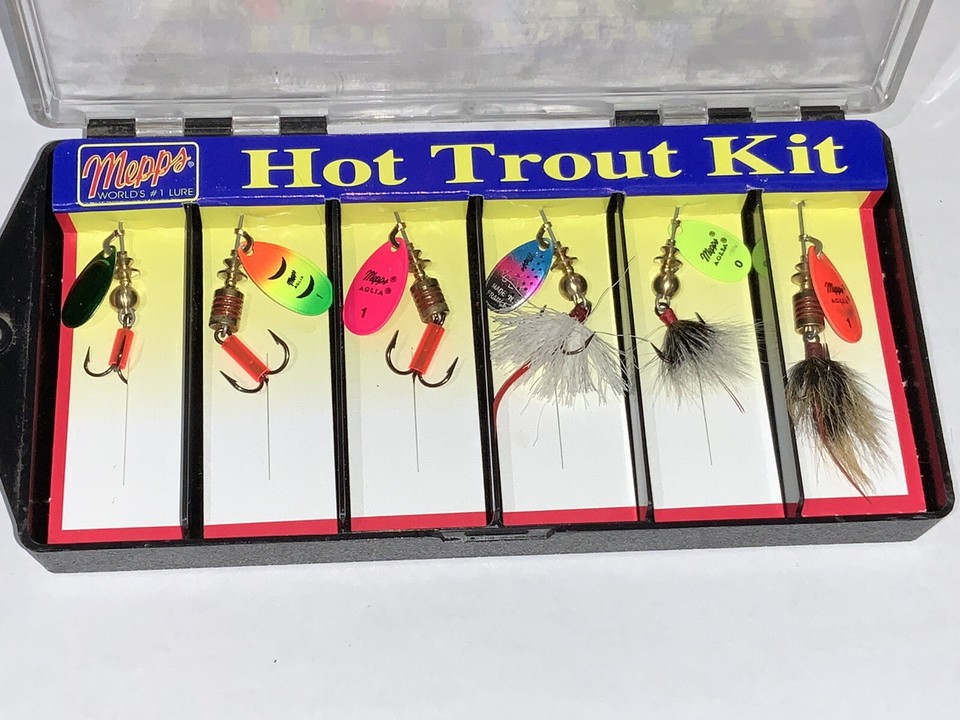 Mepps Hot Trout Killer Kit spinners Aglia size 0 and 1 blades Salmon ...