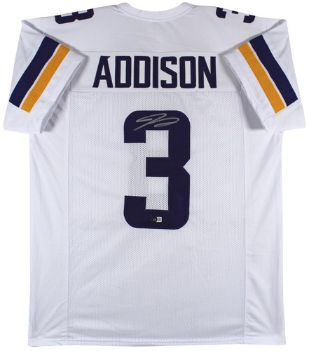 Jordan Addison Authentic Signed White Pro Style Jersey BAS Witnessed | eBay