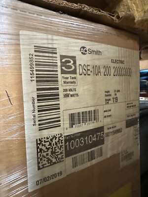 AO Smith DSE-10A - 10 Gallon 208 Volt, 3,000 Watt Electric Comm. Water ...