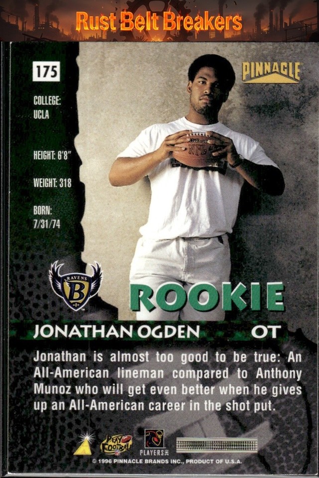 1996 Pinnacle Jonathan Ogden #175 Baltimore Ravens | eBay