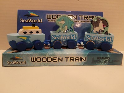 SEA WORLD WOODEN TRAIN (DOLPHIN & WHALE) SET-SEE DESCRIPTIONS- RARE | eBay