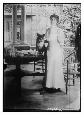 Mrs. William G. Harding with dog 'Hub',Florence Mabel Kling Harding ...