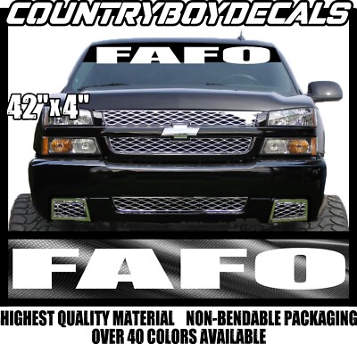 FAFO 42" Vinyl Decal Windshield Diesel Truck Find Out Car Lifted Turbo ...