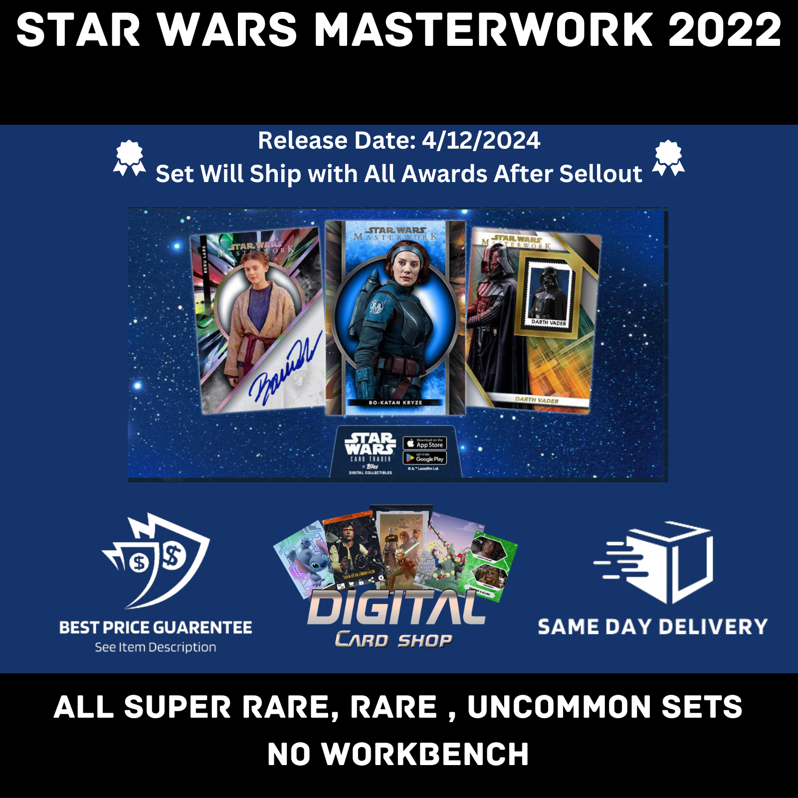 Topps Star Wars Card Trader MASTERWORK 2022 - All Super Rare R UC Sets - NO WB | eBay