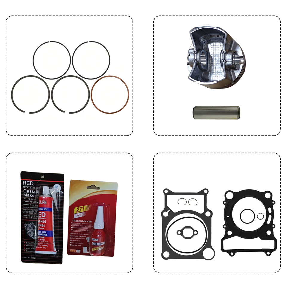 For Yamaha Kodiak Rhino Grizzly Wolverine 450 Cylinder Piston Gasket ...
