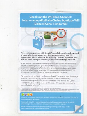 Wii Shop Channel Nintendo Wii INSERT ONLY Authentic Original | eBay