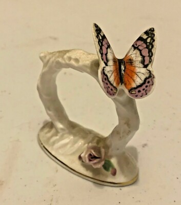 Vintage Maruri Masterpiece porcelain Butterfly Figurine Floral Pink ...