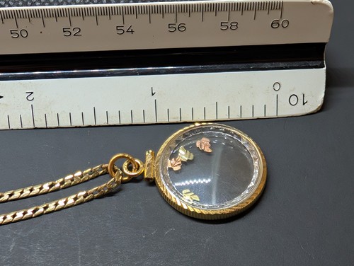 ART DECO GOLD FILLED CURB LINK CHAIN & SHAKER PENDANT W/ 10K BLACK ...