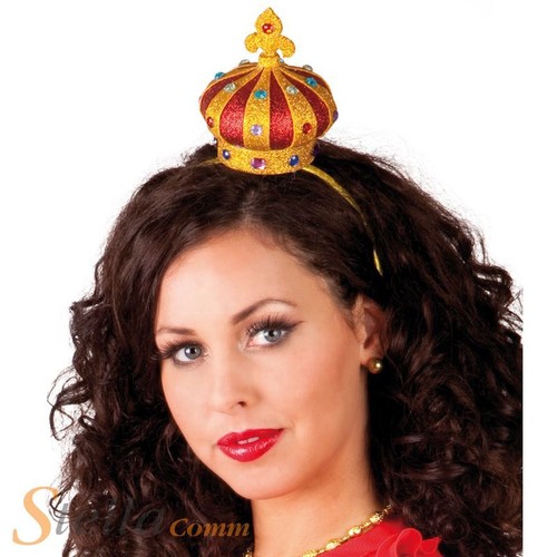 Ladies Crown Headband Queen Hearts Regal Medieval Royal Fancy Dress ...