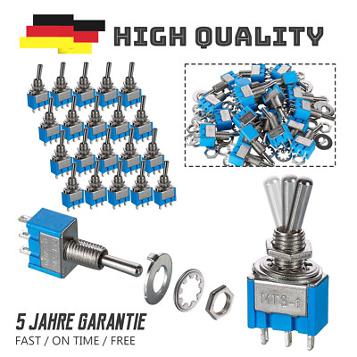 20Tlg. Kippschalter Umschalter Miniatur Subminiatur Hebelschalter Ein ...