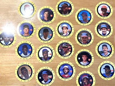 (21) 1988 Cadaco All-Star Baseball Discs Boggs Gwynn Molitor Henderson ...