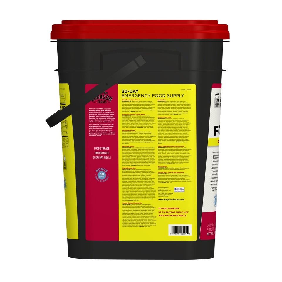 Emergency Food Survival Supply Prepper Storage Bucket MRE 30 DAY ...