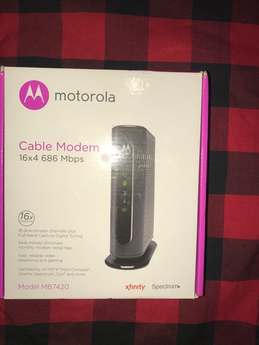 MOTOROLA MB7420 16x4 DOCSIS 3.0 Cable Modem - Dark Grey/NEW but open ...