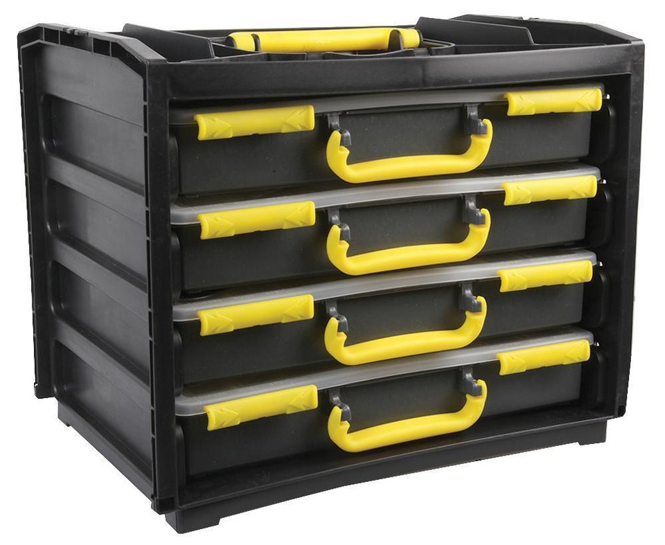 4x 13 Section Compartment Organiser Case Box Storage Screw Nail Nut ...