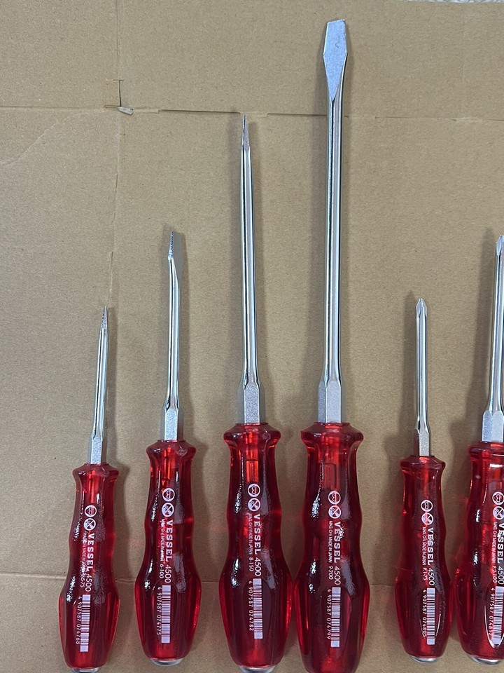 VESSEL 4500 screwdriver 8-piece set Phillips slotted head JIS power ...