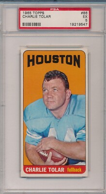 1965 TOPPS #86 CHARLIE TOLAR, SHORT PRINT - PSA 5 EX (SVSC) CENTERED ...