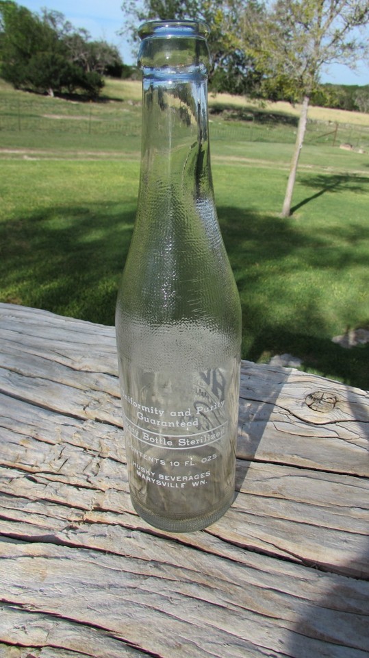 Vintage HUSKY BEVERAGES ACL Soda Bottle, Marysville WN Great Condition ...
