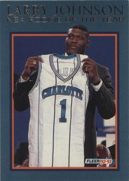 1992-93 Fleer - Larry Johnson Rookie of the Year Larry Johnson #1 for ...