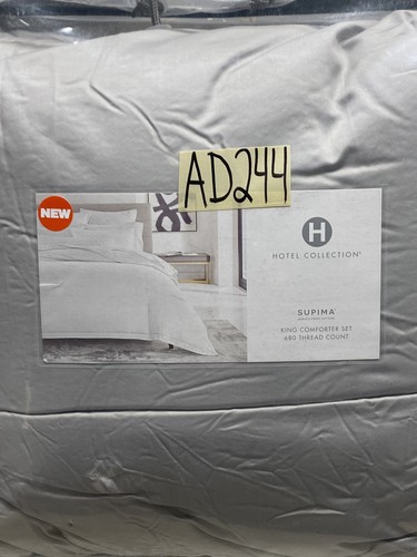 Hotel Collection Supima Cotton 680 TC King Comforter Set Palladium 3pc ...