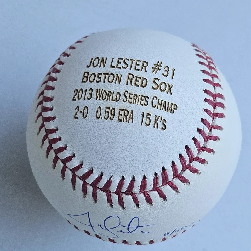 JON LESTER SIGNED BASEBALL 2013 WORLD SERIES BOSTON RED SOX MLB ...