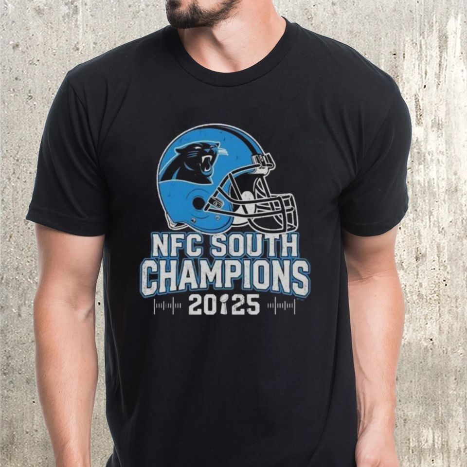 Carolina Panthers 2025 NFC South Division Champions Helmet T-Shirt Gift ...