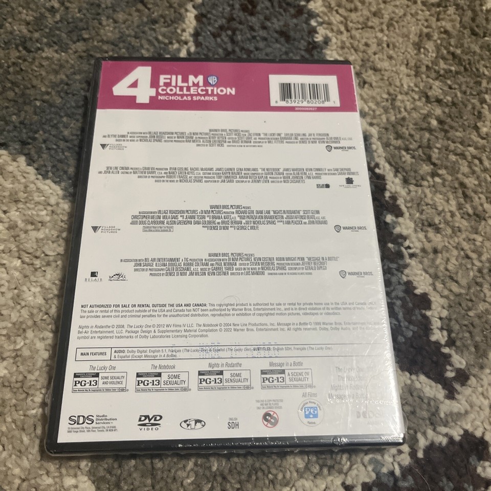 Nicholas Sparks 4-Film Collection (DVD, 2011) New Sealed Romantic Chick ...