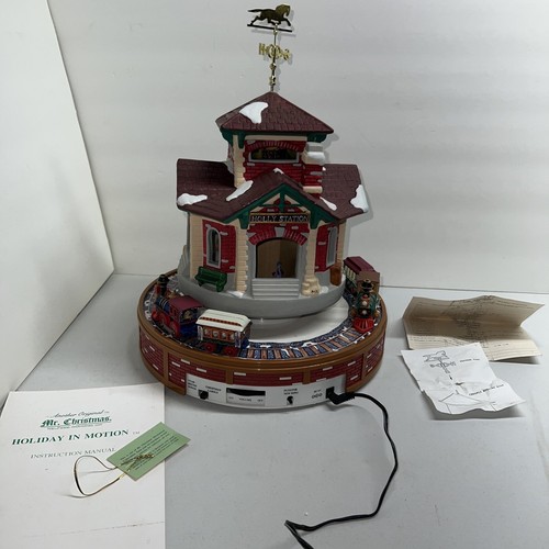 Mr Christmas Holiday In Motion Holly Train Station 30 SONGS Animated | eBay