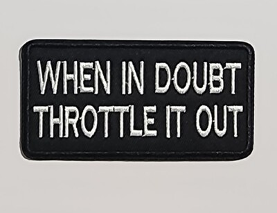 THROTTLE IT OUT Harley Davidson Biker Vest Patches Iron Sew On | eBay ...