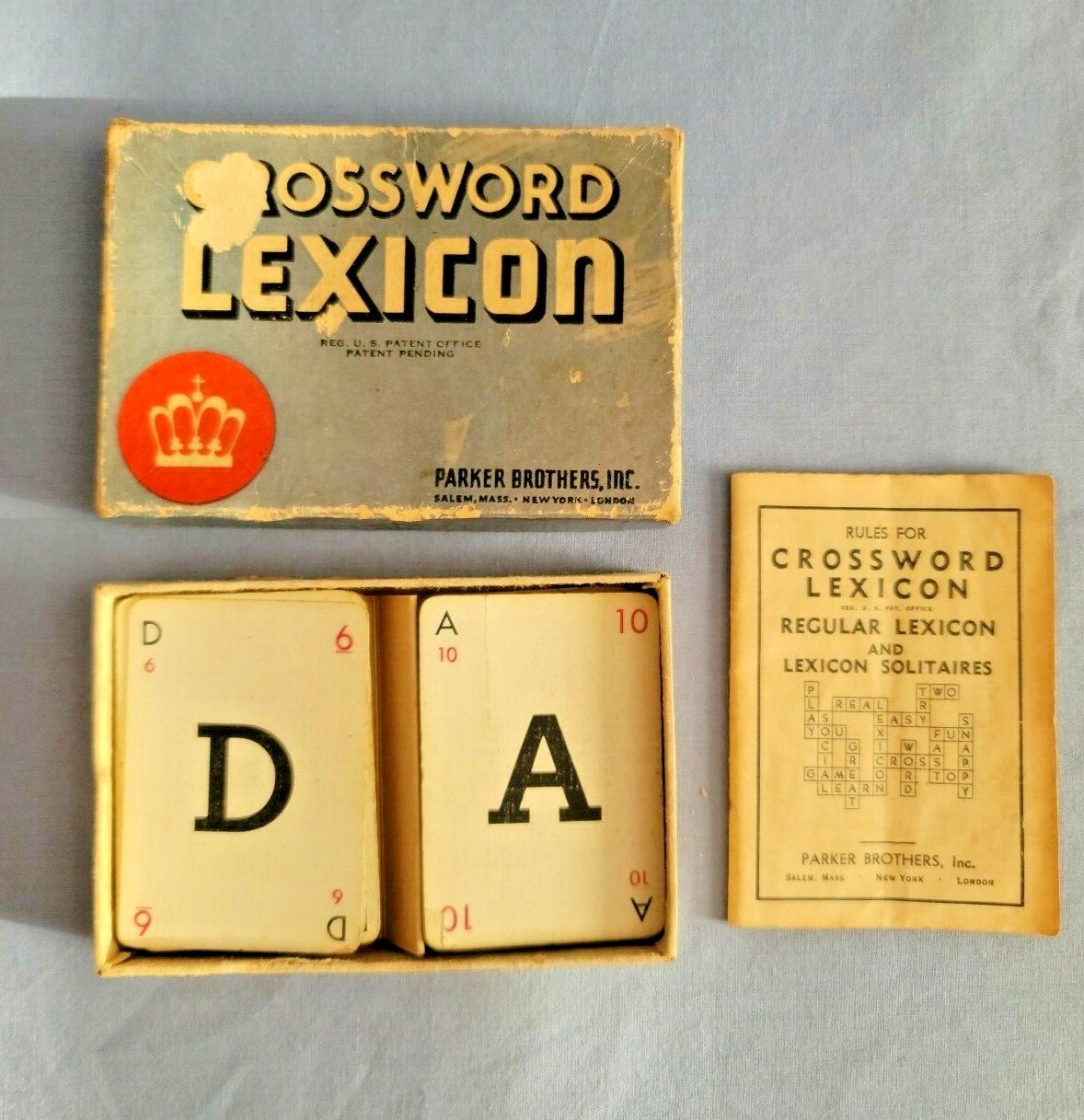 Vintage CROSSWORD LEXICON Parker Brothers Word Game 1938 | eBay