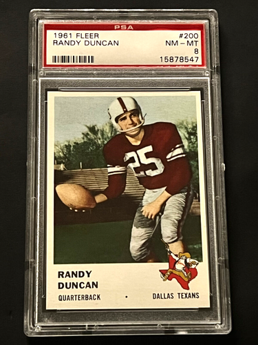 1961 Fleer Football #200 Randy Duncan (RC) Rookie PSA 8 | eBay