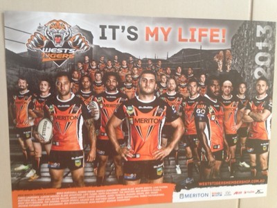 NRL RUGBY WESTS TIGERS TEAM POSTER, PANTHERS STORM EELS ROOSTERS ...