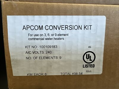 100109183 Kit Conversion 9 Elements 6000W/240v Apcom TANKLESS HEATER ...