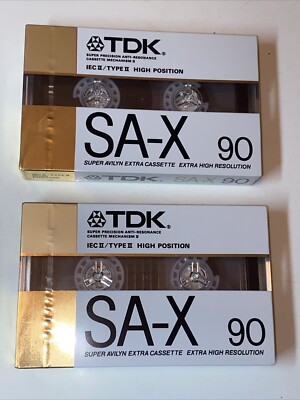 2 X TDK SA-X 90 1988 IECII TYPEII AUDIO CASSETTE TAPE NEW SEALED RARE ...