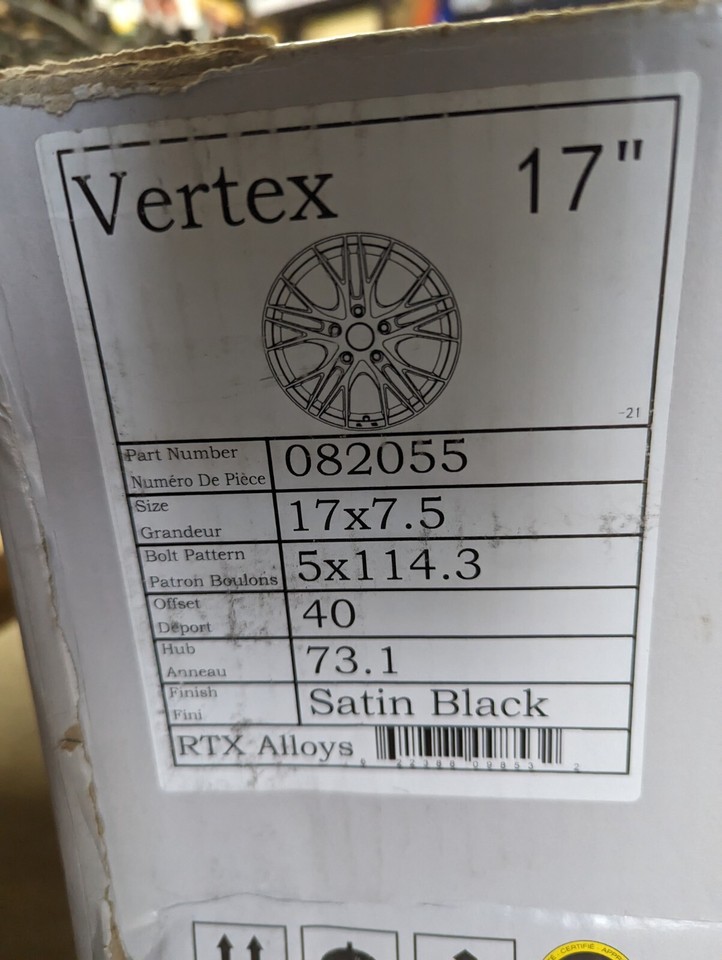 RTX Vertex 17x7.5 +40 RTX-082055 Wheel / Rim (G8AB) | eBay