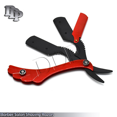 New Barber Salon Shaving Razors RED RAZOR WITH BLACK LATCH Hair ...