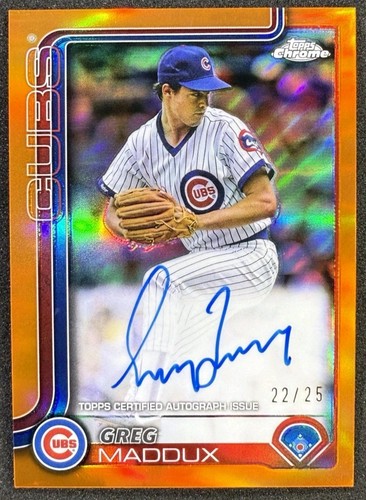 🔥 [CHASE PACK] 2025 Topps Chrome #GM Greg Maddux Auto Orange Ref. #/25 ...