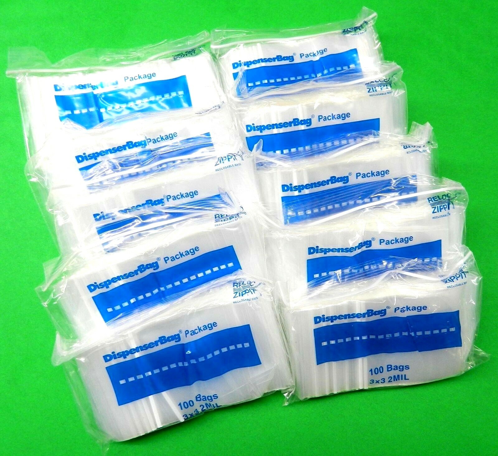 1000 Reloc Zippit Bags 3x3 Zip Seal Lock Clear 2mil Poly Zip Slide Lock ...